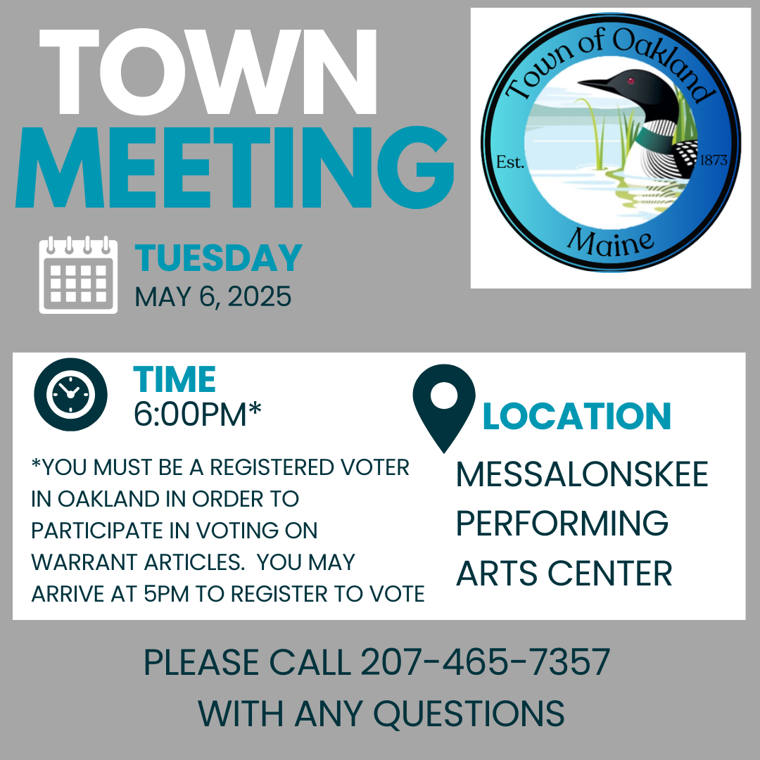 Town of Oakland, Maine Welcome To Our Official Website