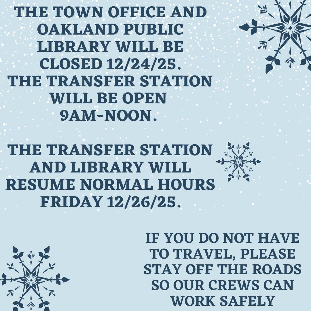 Town of Oakland, Maine Welcome To Our Official Website